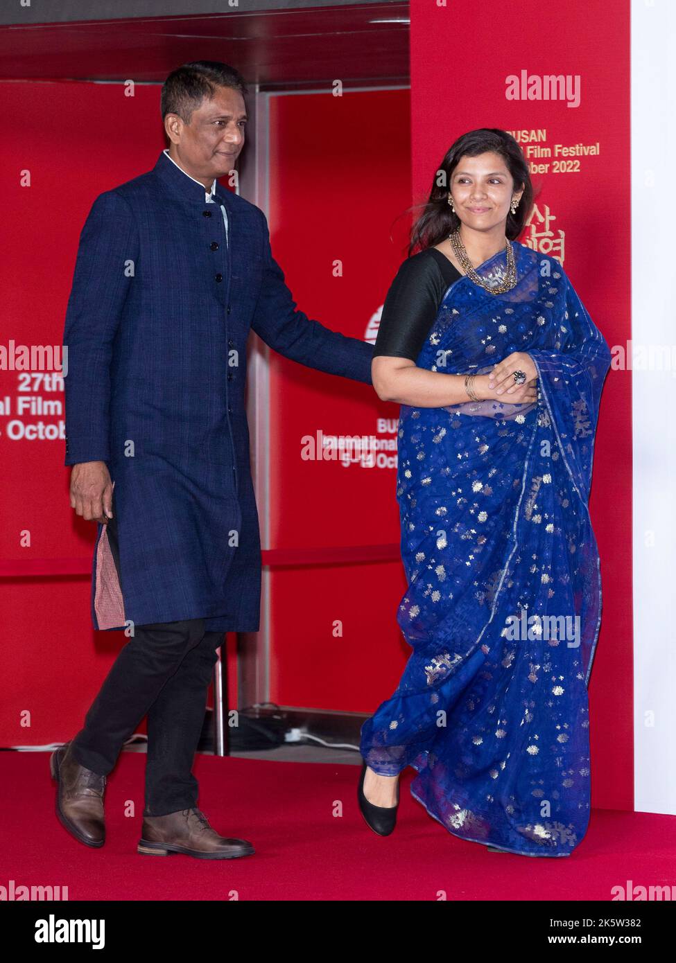 Busan, South Korea. 5th Oct, 2022. Actors Kristen Jain, Adil Hussain ...