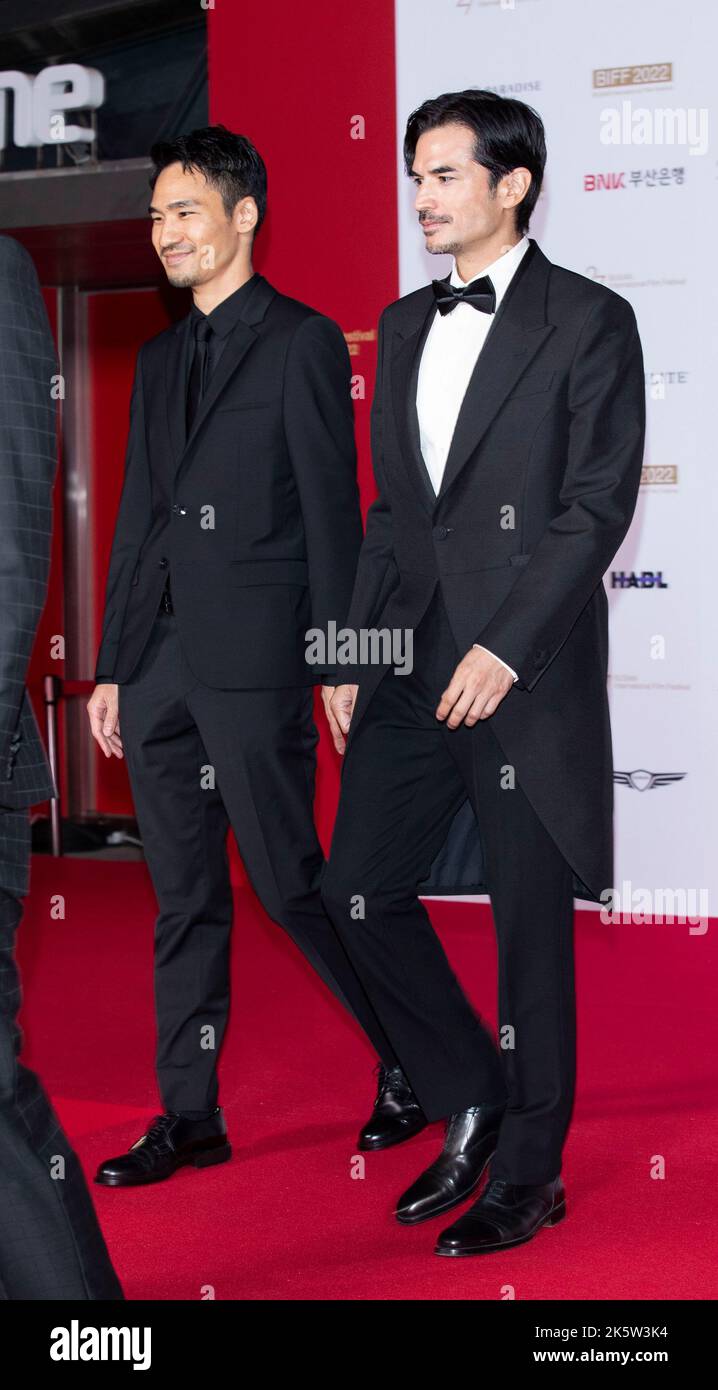 5 October 2022 - Busan, South Korea : Japanese actors Shogen, Megumi ...