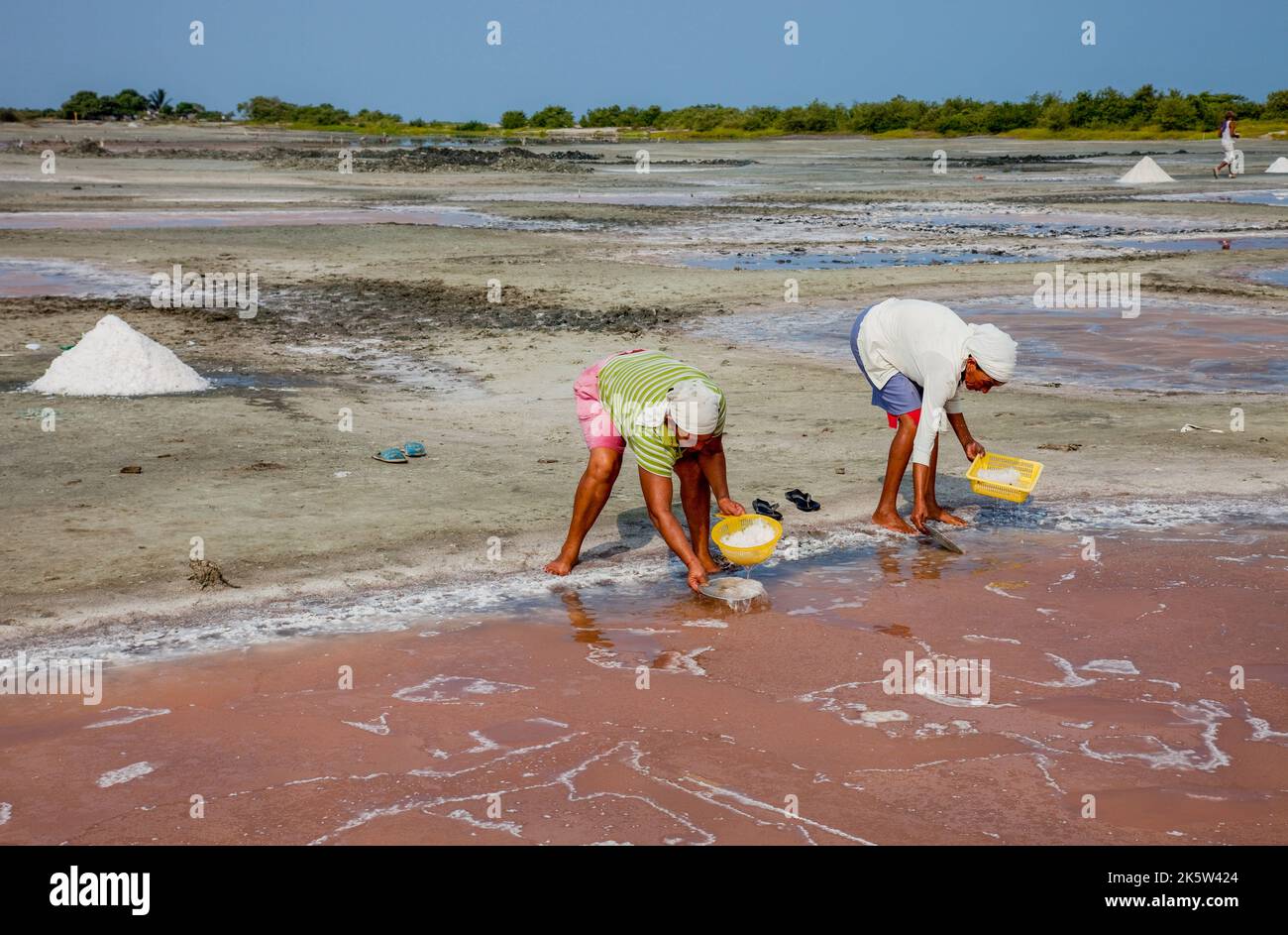 Colombia, gaining salt from sea water on the north or caribbean coast ...