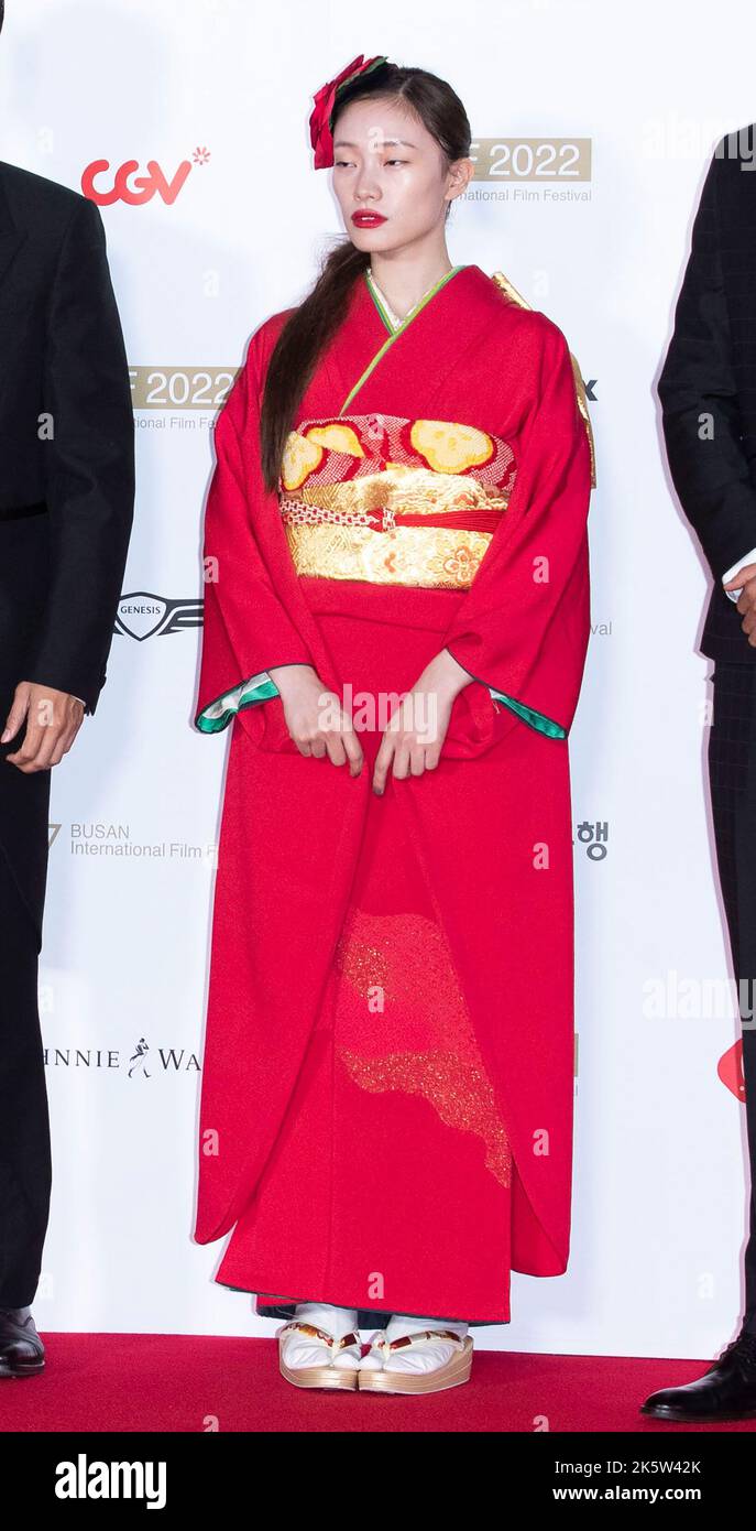 5 October 2022 - Busan, South Korea : Japanese actors Shogen, Megumi ...