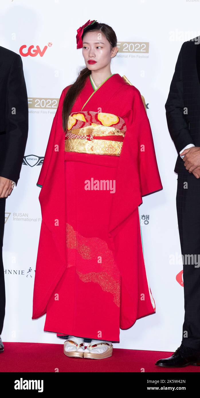 5 October 2022 - Busan, South Korea : Japanese actors Shogen, Megumi ...