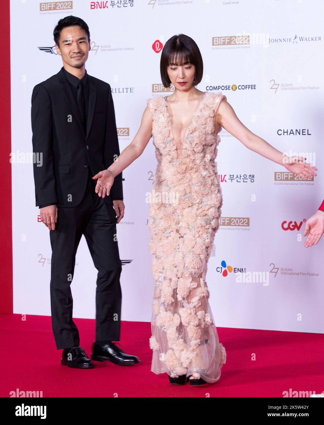 5 October 2022 - Busan, South Korea : Japanese actors Shogen, Megumi ...