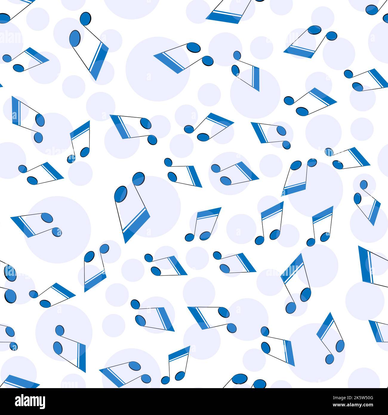 Background from notes and circles on a white background. Abstract Music ...
