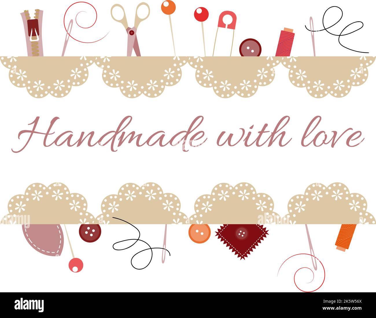 Sewing frame template with blank space for your text. Decorative border ...