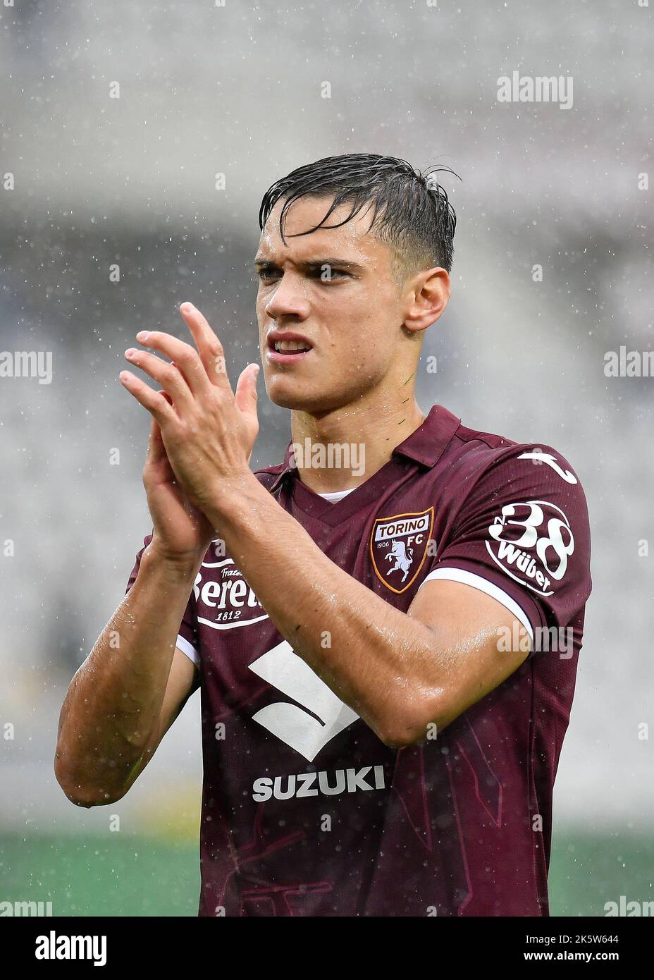 Samuele Ricci of Torino FC greets the fans during the Serie A 2022/23 ...