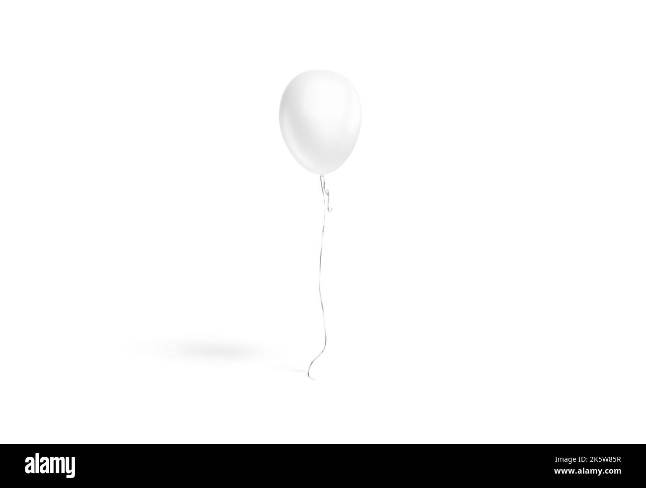 Blank white round balloon flying mockup, front view, 3d rendering ...