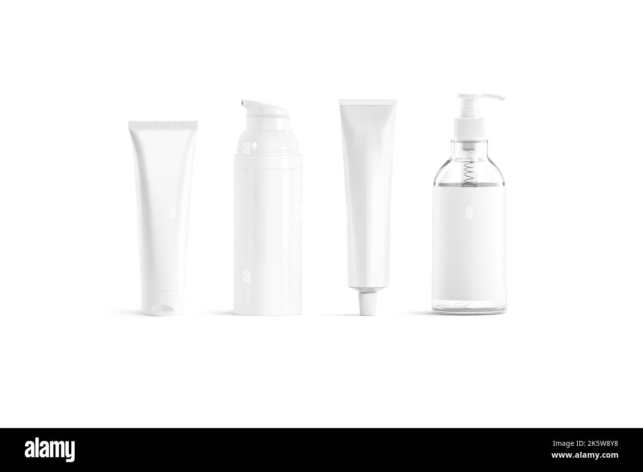 Blank white cosmetic and cream pack mockup, isolated, 3d rendering ...