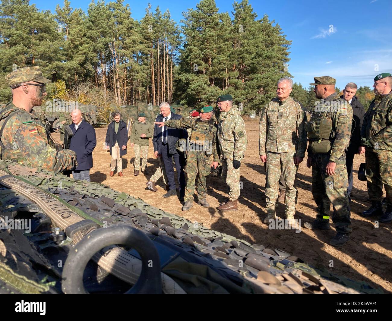 Gaiziunai, Lithuania. 10th Oct, 2022. Lithuania's President Gitanas ...