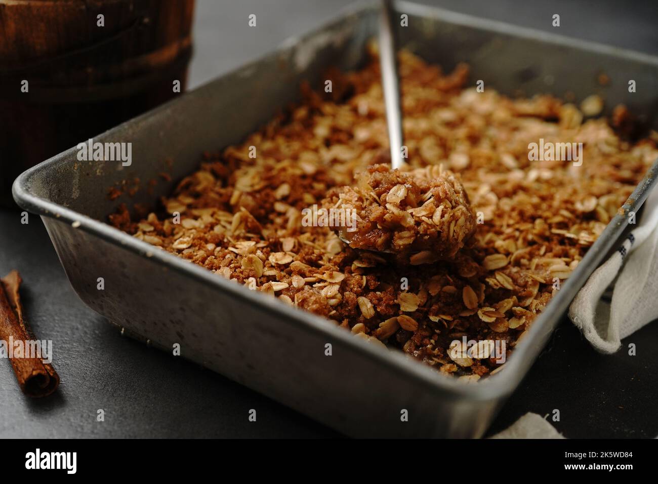 Homemade Apple Crumble or Crisp, fall autumn desserts Stock Photo - Alamy