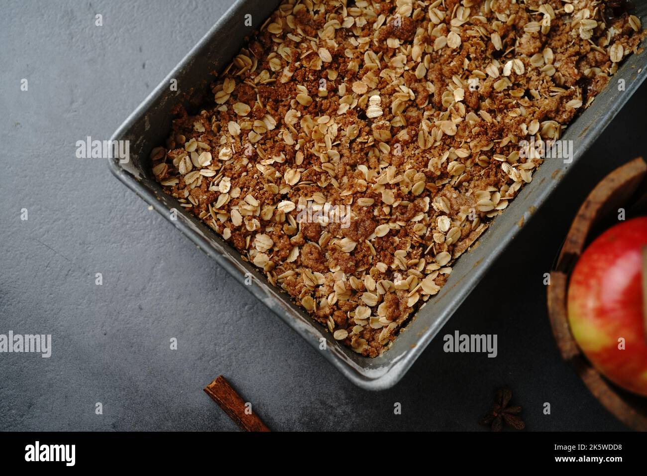 Homemade Apple Crumble or Crisp, fall autumn desserts Stock Photo - Alamy