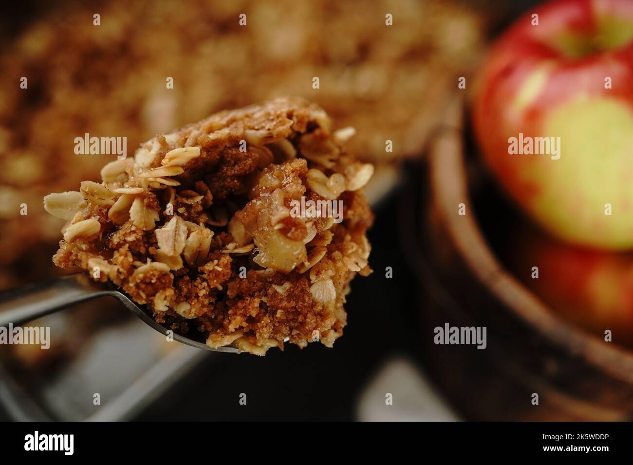 Homemade Apple Crumble or Crisp, fall autumn desserts Stock Photo - Alamy