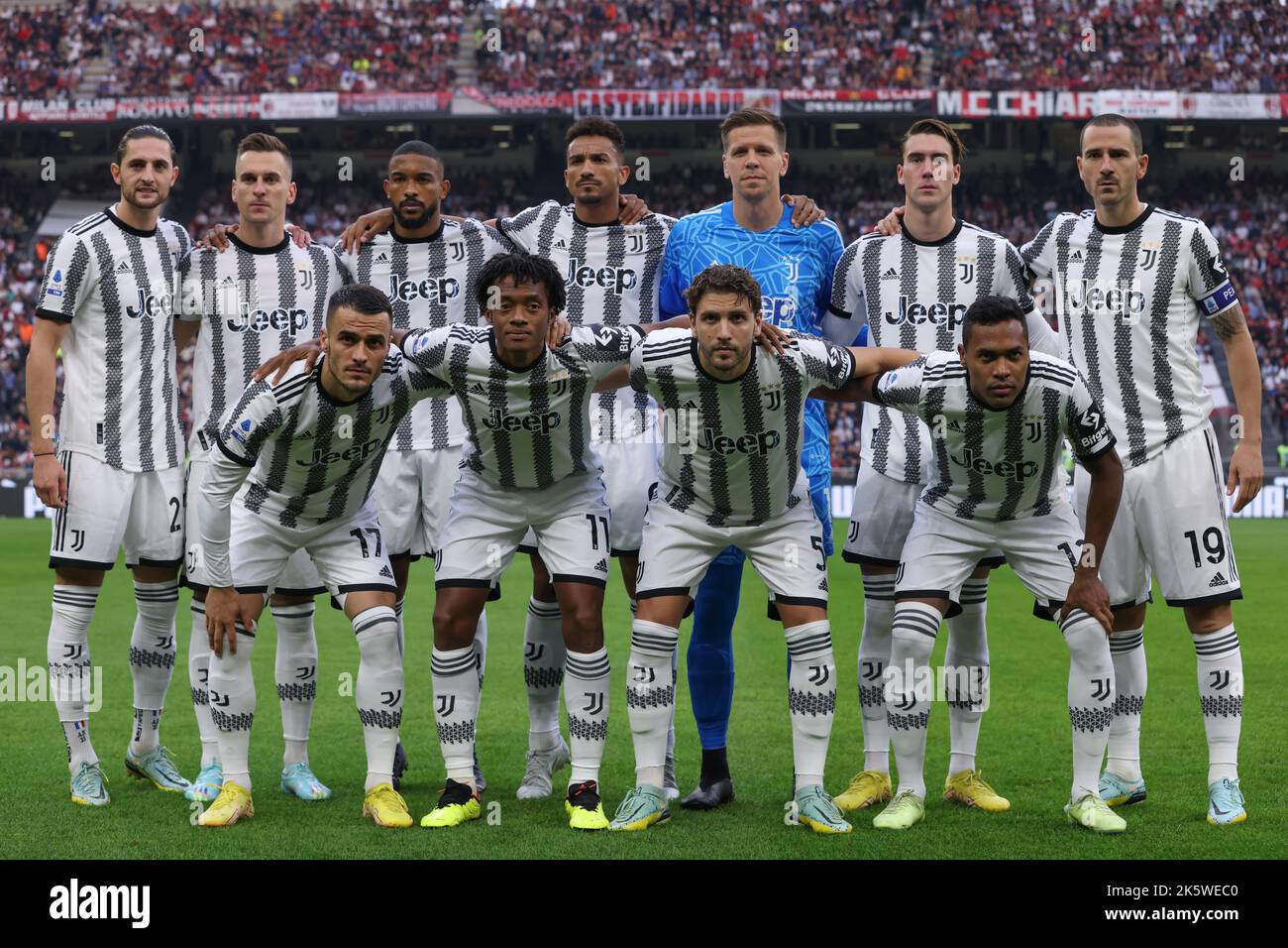 Milan, Italy. 8th Oct, 2022. The Juventus starting eleven line up for a ...