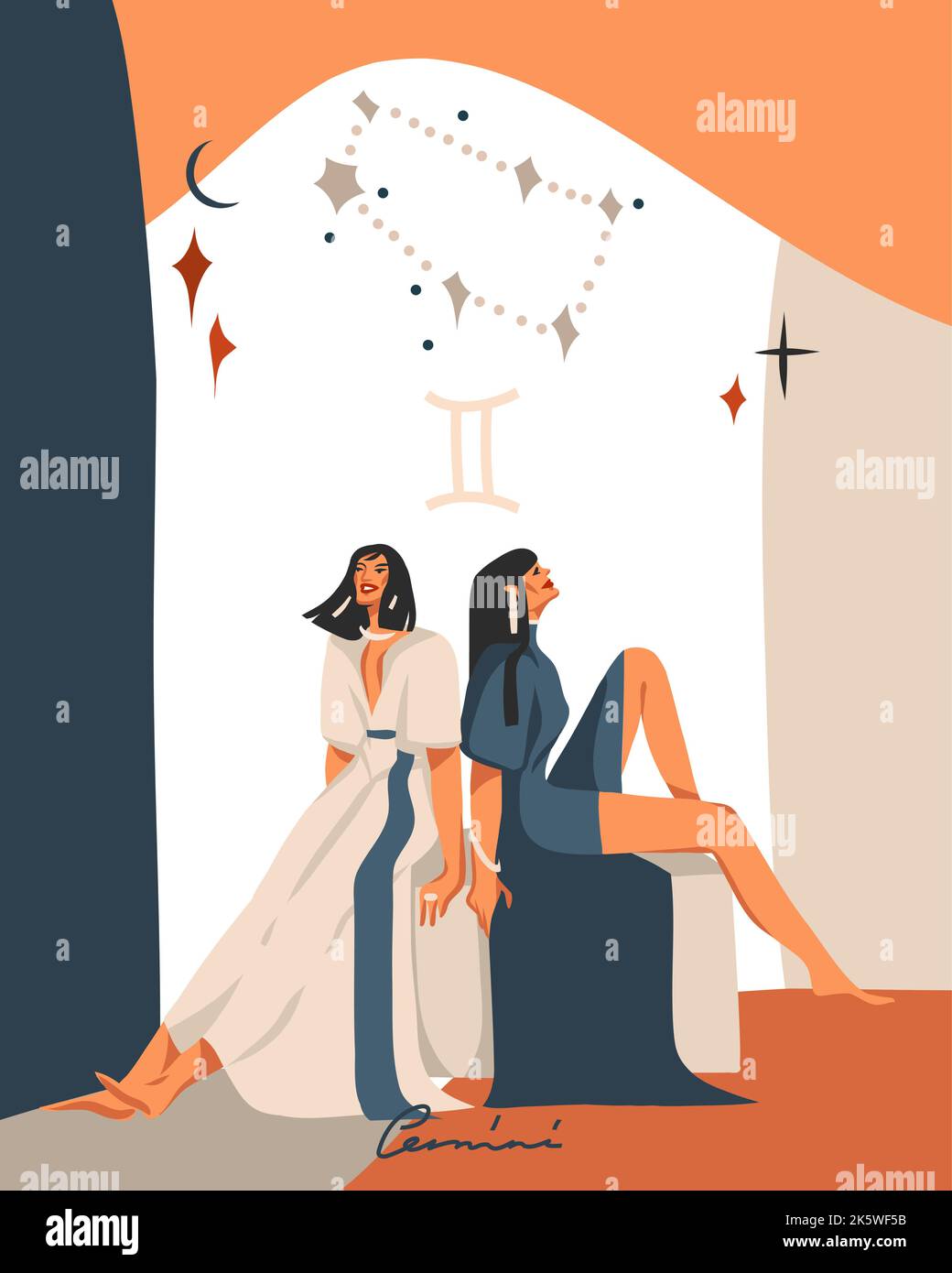 Hand drawn vector abstract stock graphic simple astrology celestial ...