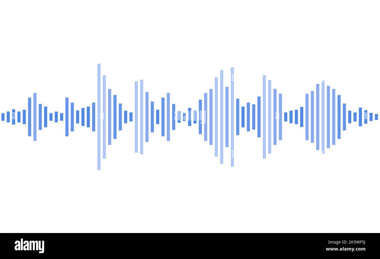Sound waveform equalizer lines. Audio sound wave vector graphics. Blue ...