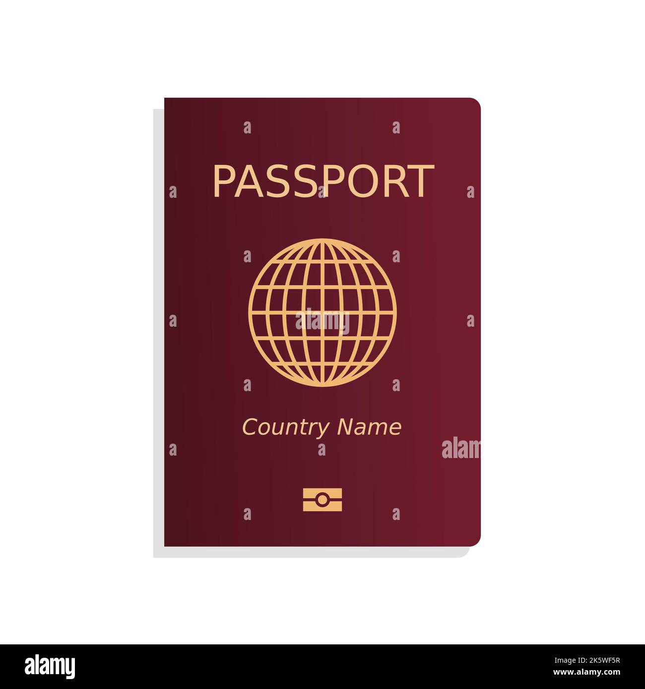 Passport Cover Template Isolated Red Passport Cover With Simple Globe Stock Vector Image And Art