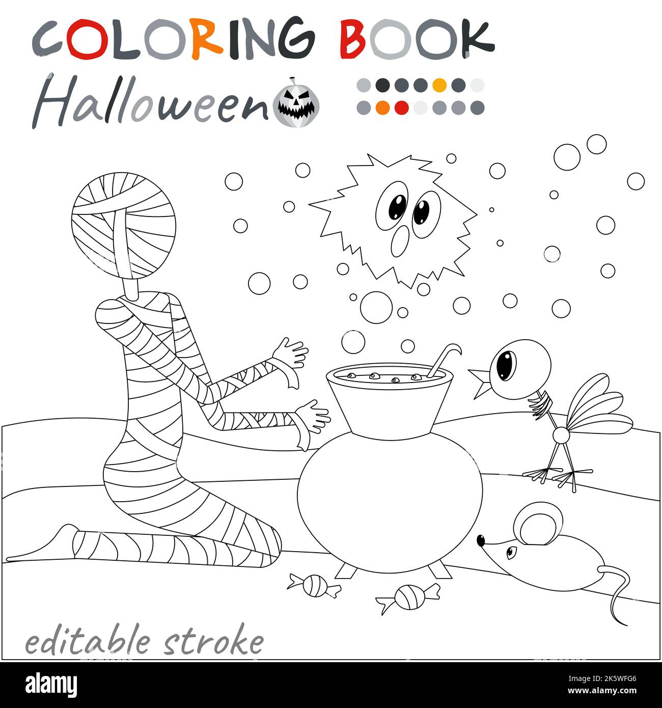 Mummy cartoon coloring book Cut Out Stock Images & Pictures - Alamy