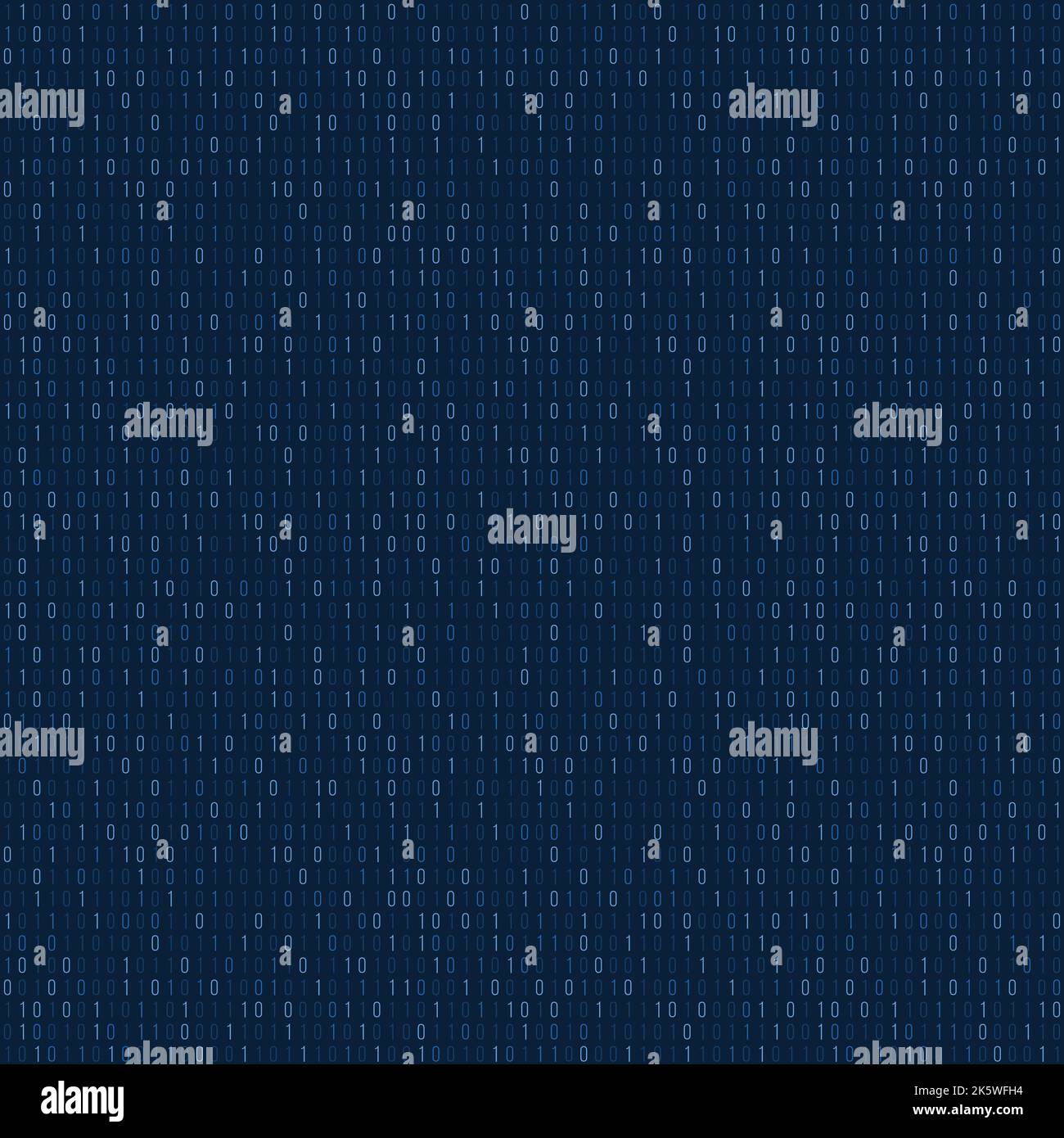 Computer Data Pattern Binary Code Seamless Vector Background Zero One Algorithm Blue Texture