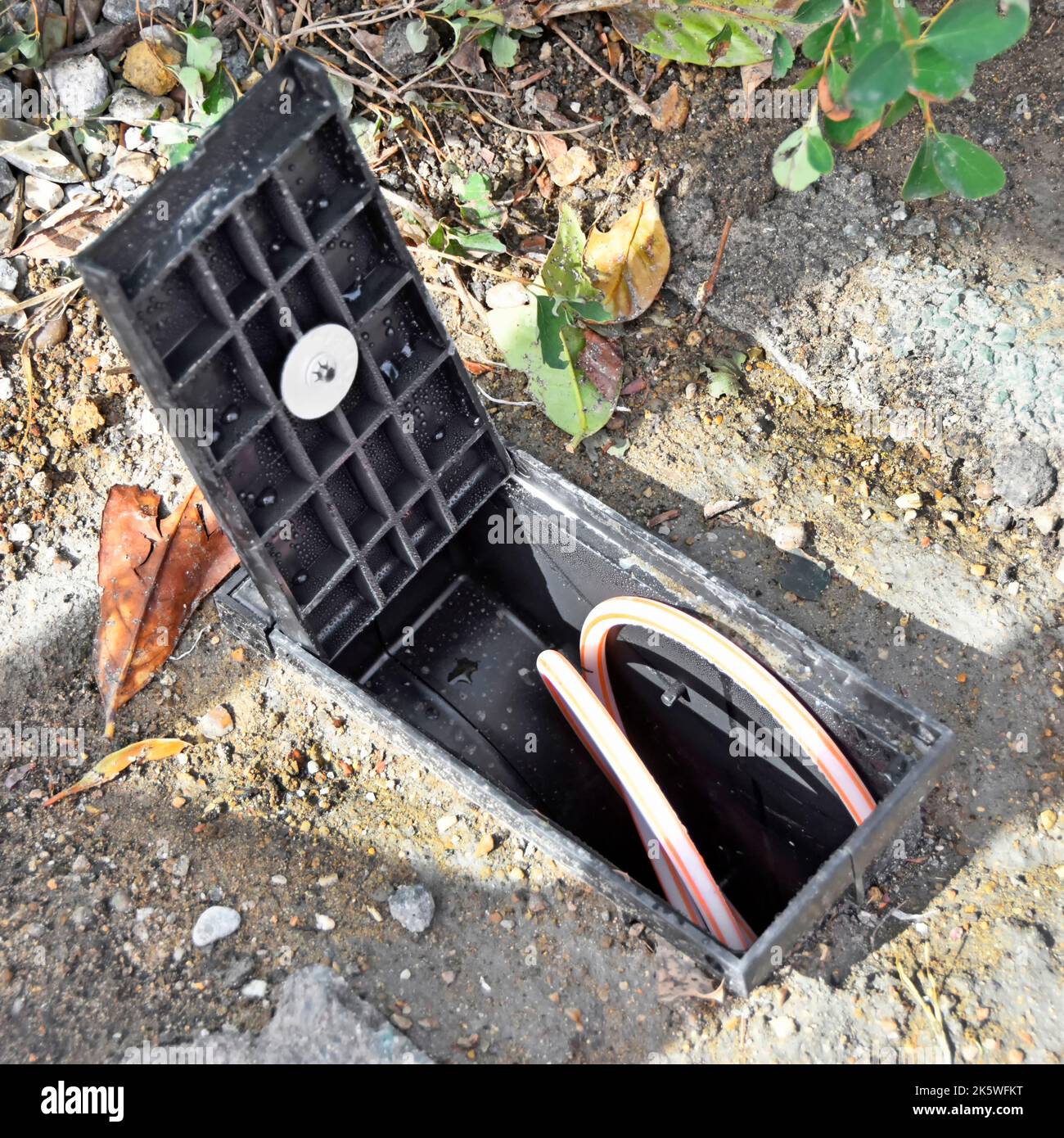 Fibre optic broadband cable & open consumer junction box the end point ...