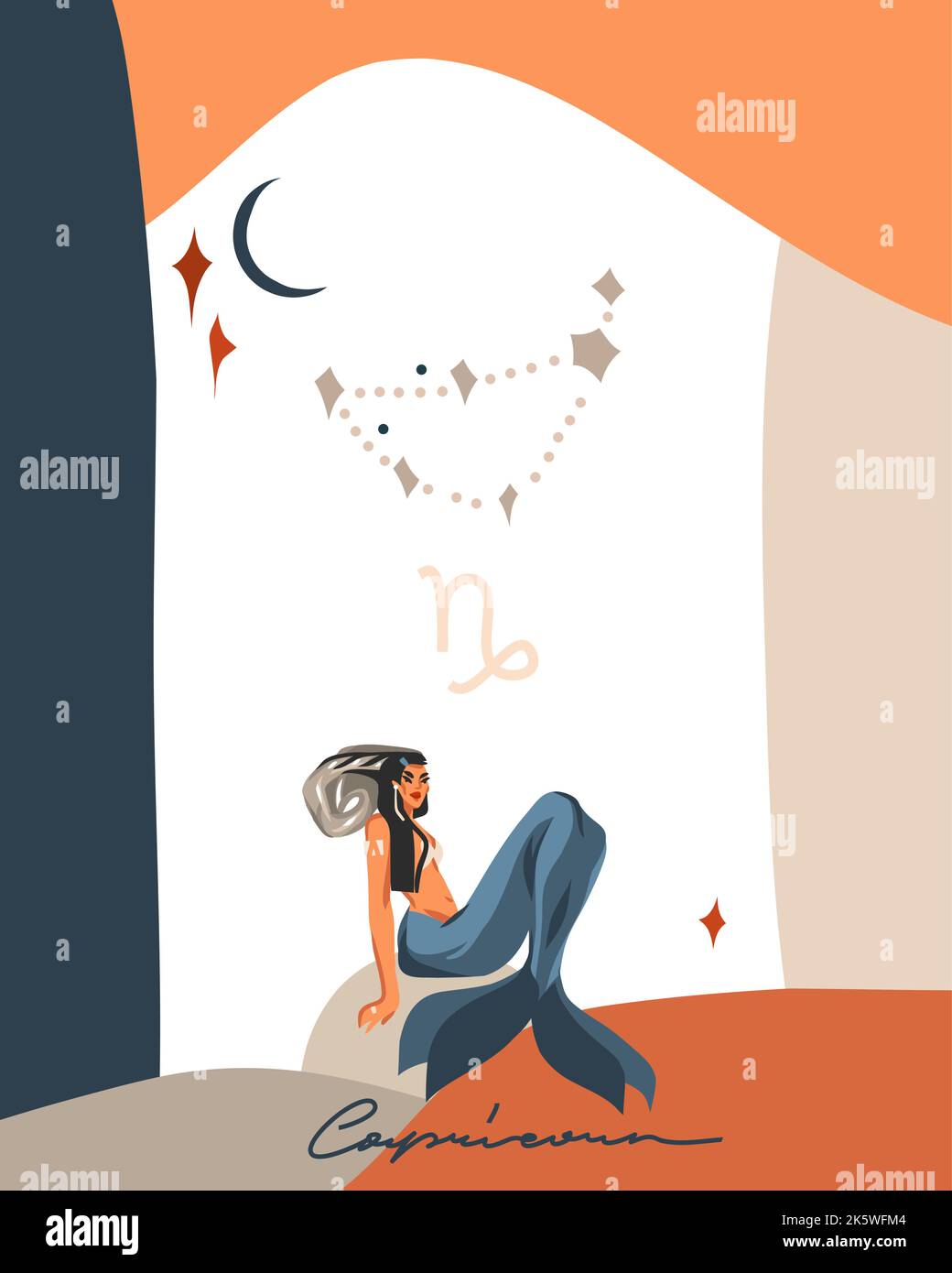 Hand drawn vector abstract stock graphic simple astrology celestial ...