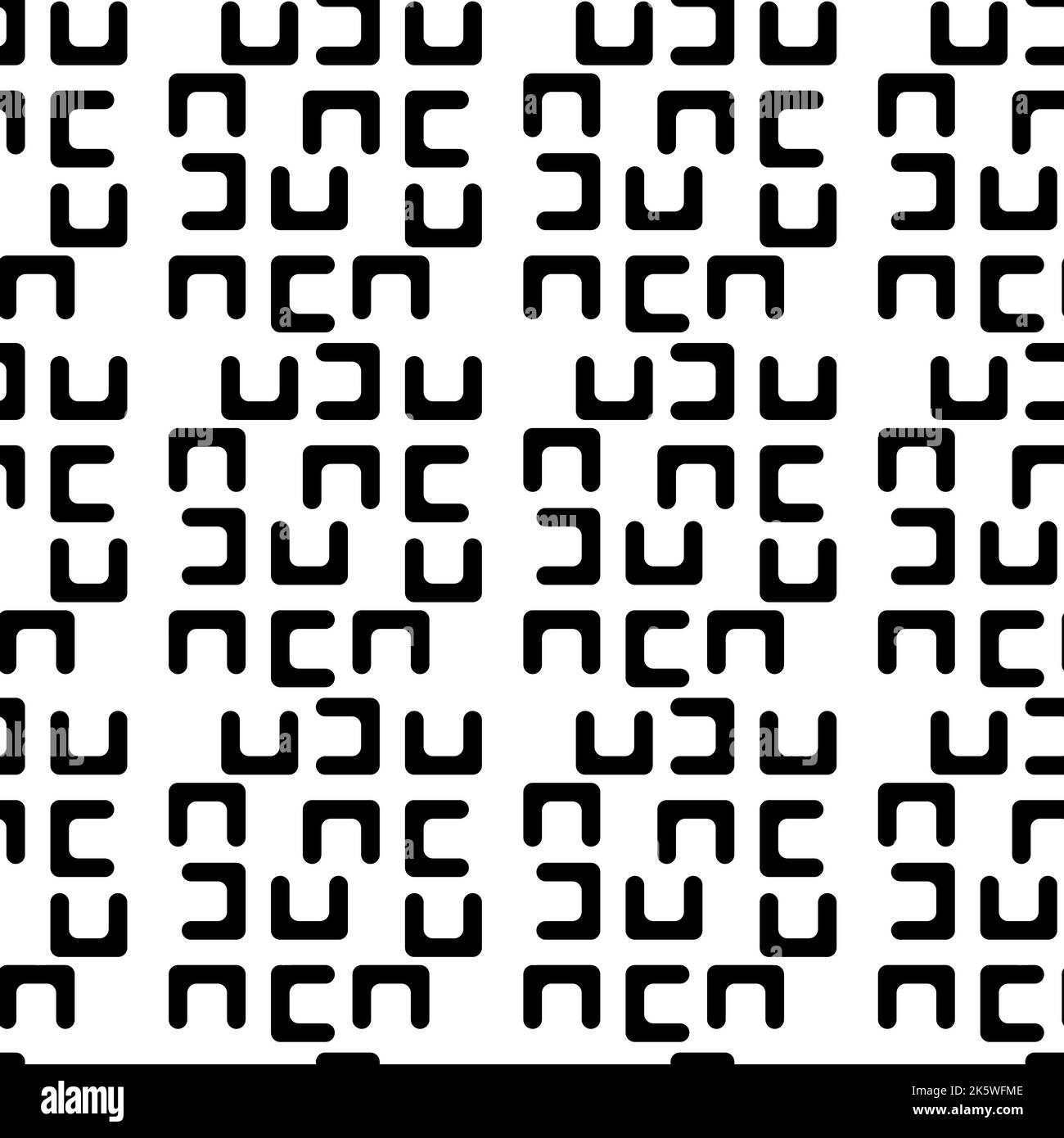 Black and white broken rounded squares on a transparent background ...
