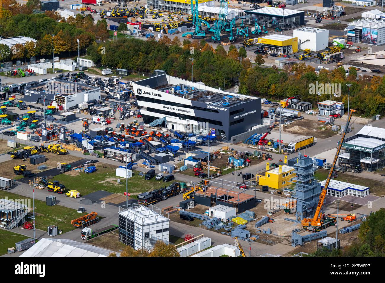 Munich, Germany. 10th Oct, 2022. The set-up for Bauma, the world's ...