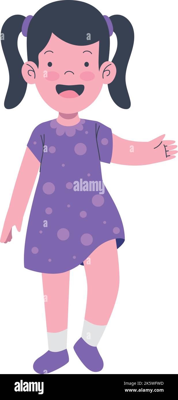 happy little girl Stock Vector Image & Art - Alamy