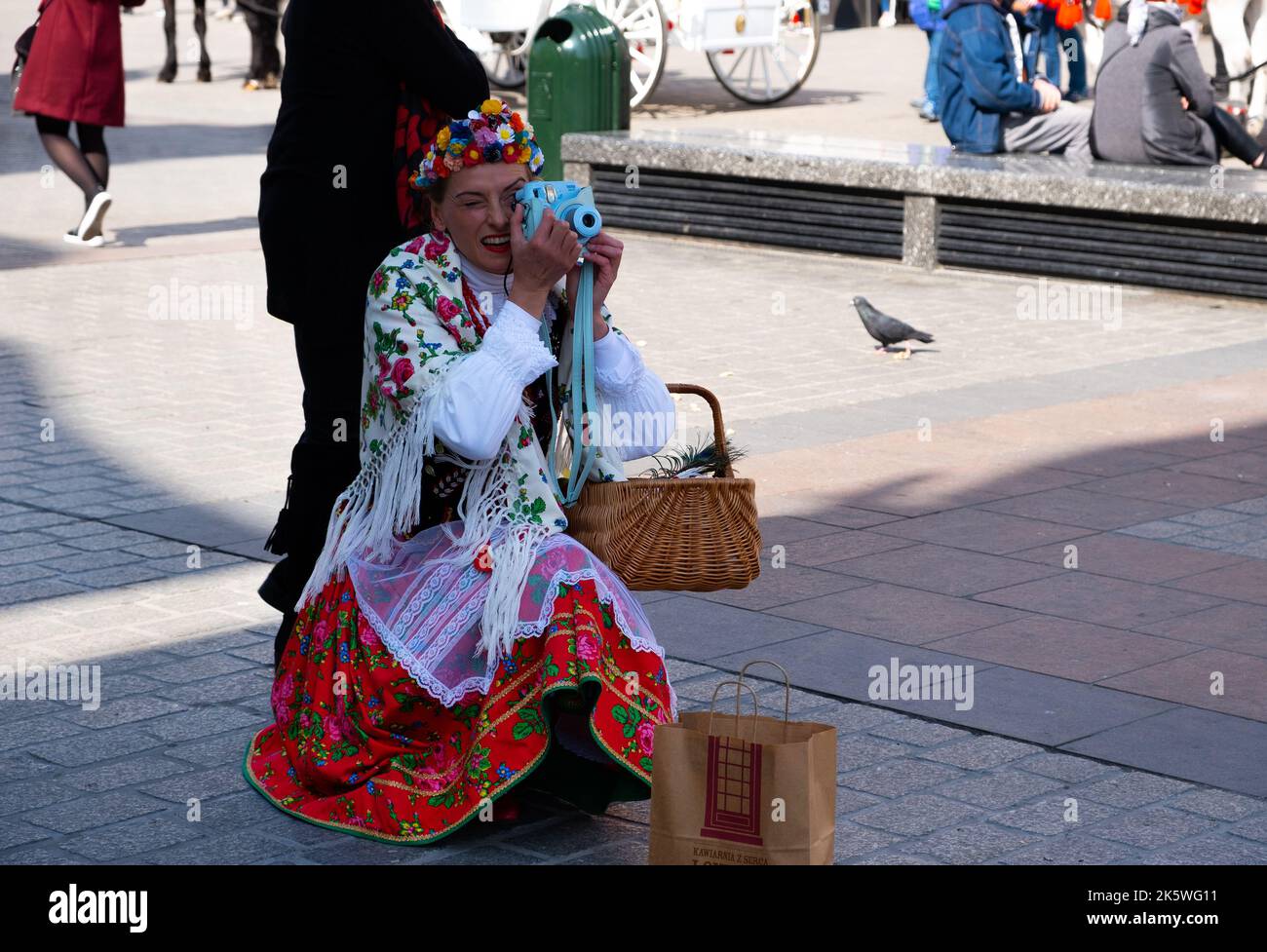 Krakow, Lesser Poland, Poland - March 24, 2019: A woman in Polish ...