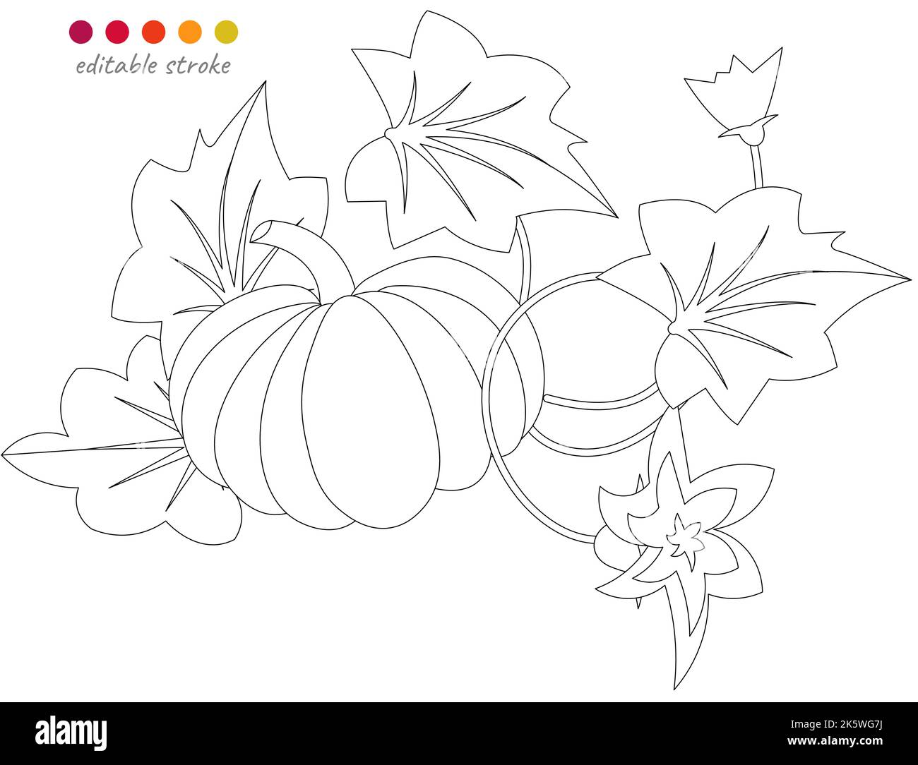 Growing pumpkin. Autumn collection. Relaxation coloring template ...