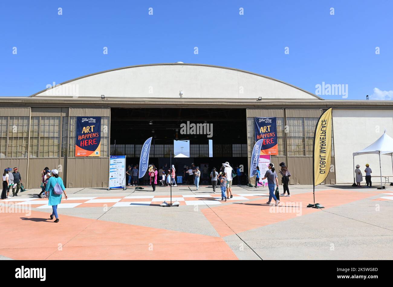 IRVINE, CALIFORNIA - 08 OCT 2022: Art events in the Hangar during the ...