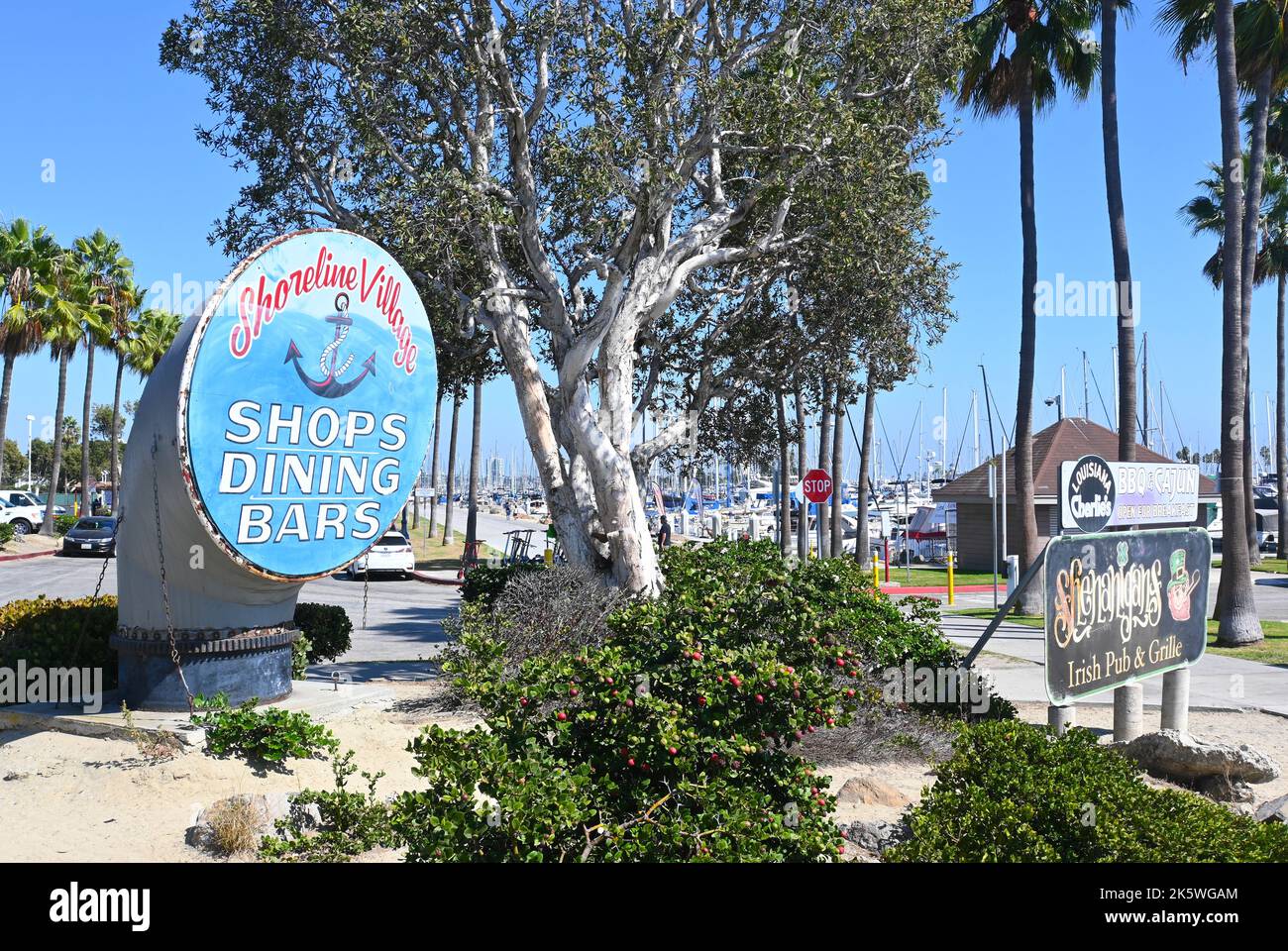 LONG BEACH, CALIFORNIA - 3 OCT 2022: Signs at Shoreline Village on ...