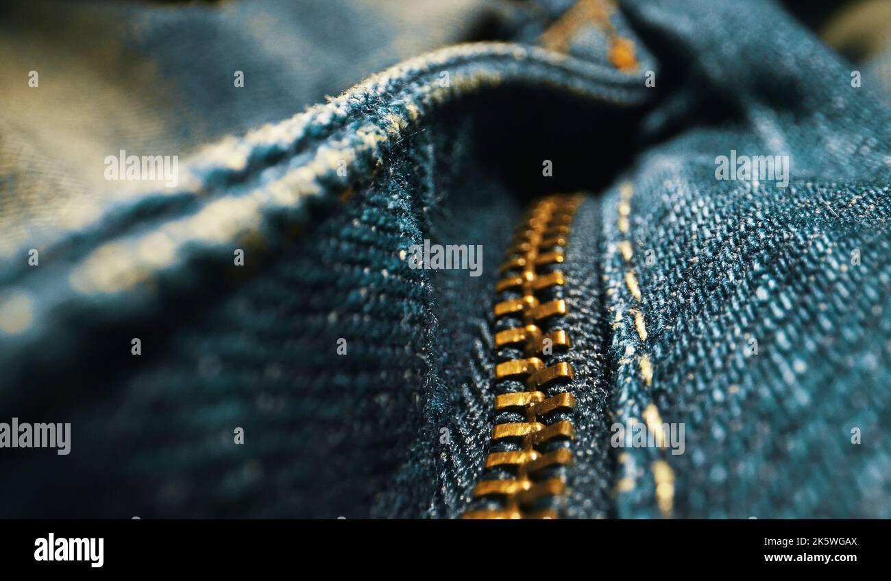 Denim blue jeans fabric texture. Close-up Stock Photo - Alamy
