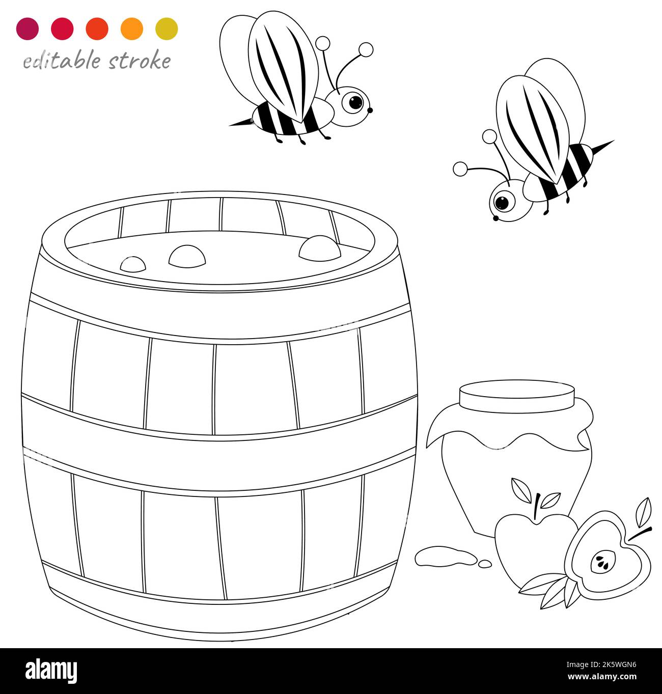 Barrel of apples drawing hi-res stock photography and images - Alamy
