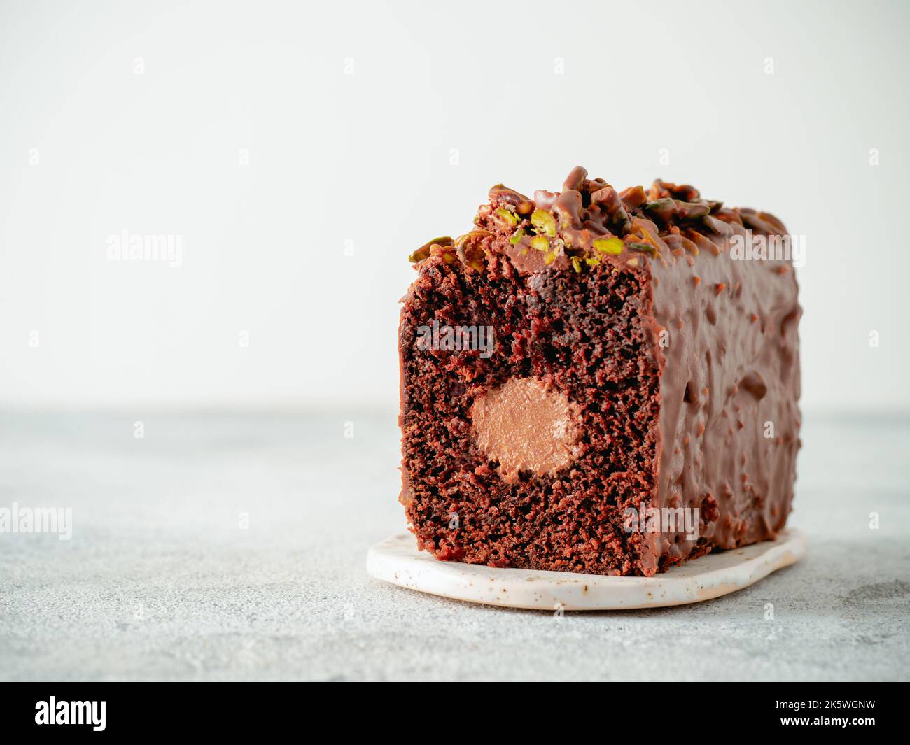 Travel Cake or Tube Cake or Voyage Cake filled center tube ganache and ...