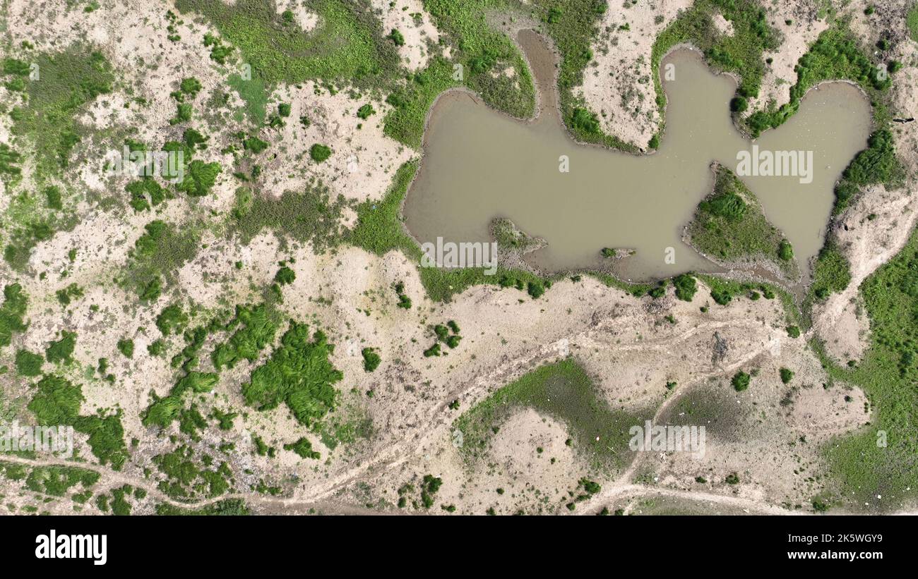 NANJING, CHINA - OCTOBER 10, 2022 - An aerial view shows the exposed ...