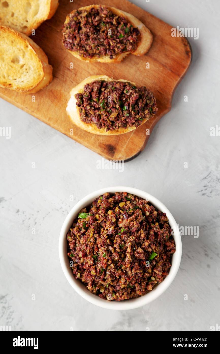 Homemade Mixed Olive Tapenade Appetizer Stock Photo - Alamy