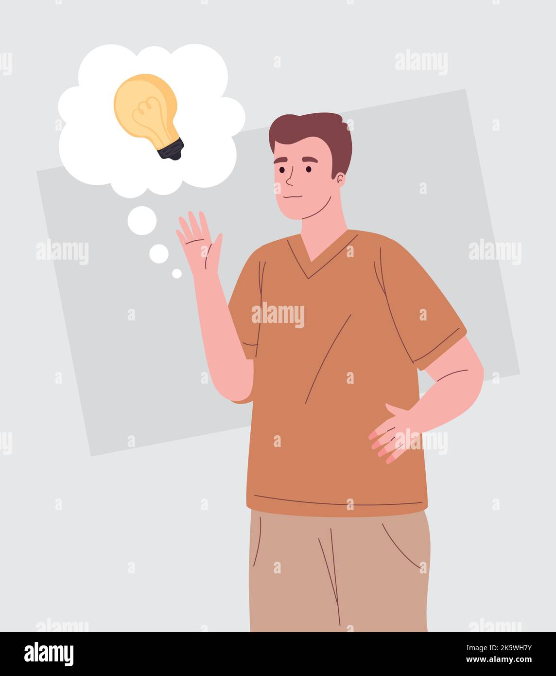 man thinking in bulb idea Stock Vector Image & Art - Alamy