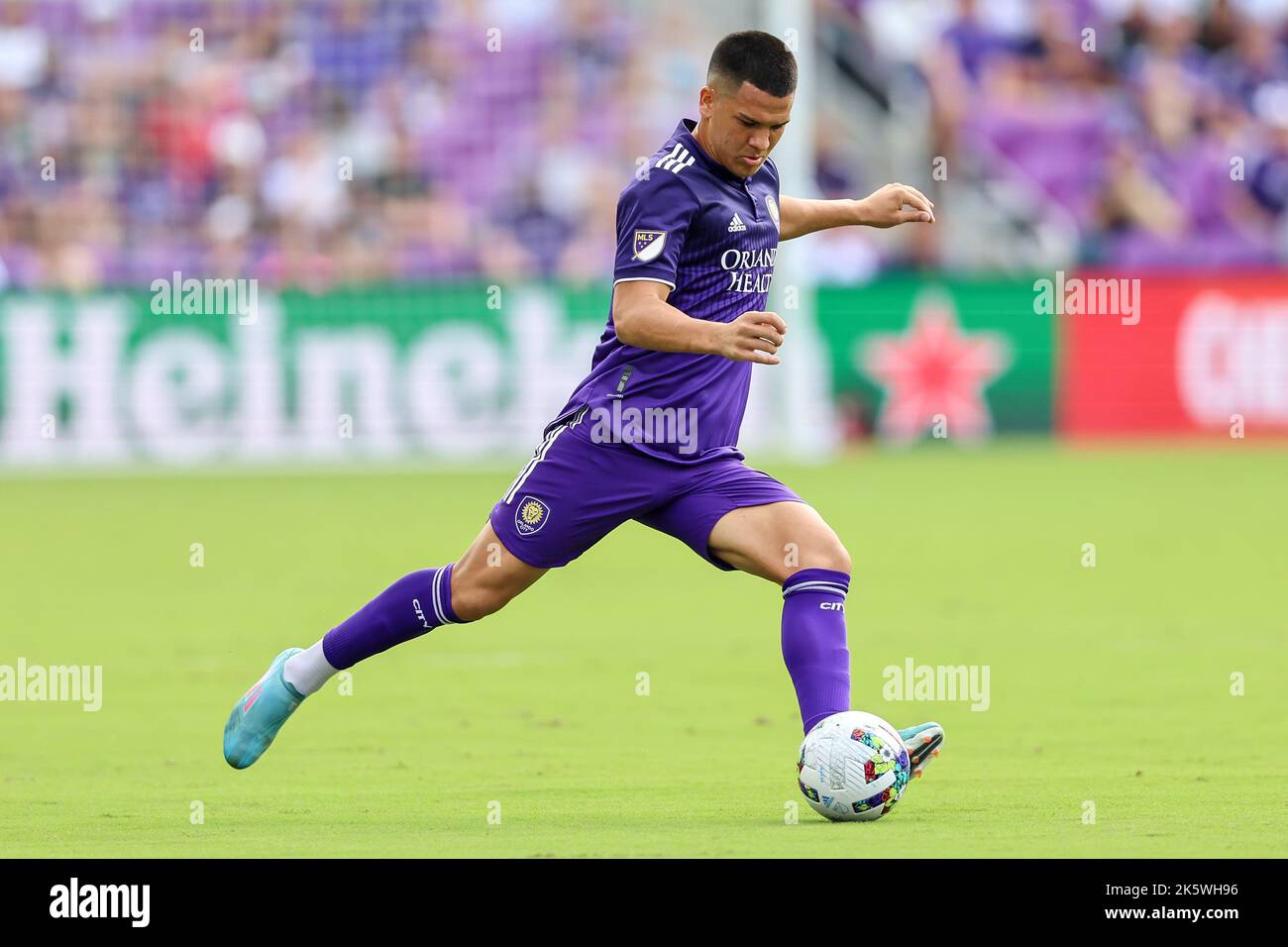 October 9, 2022: Orlando City midfielder CÃ‰SAR ARAÃšJO (5) drives the ...