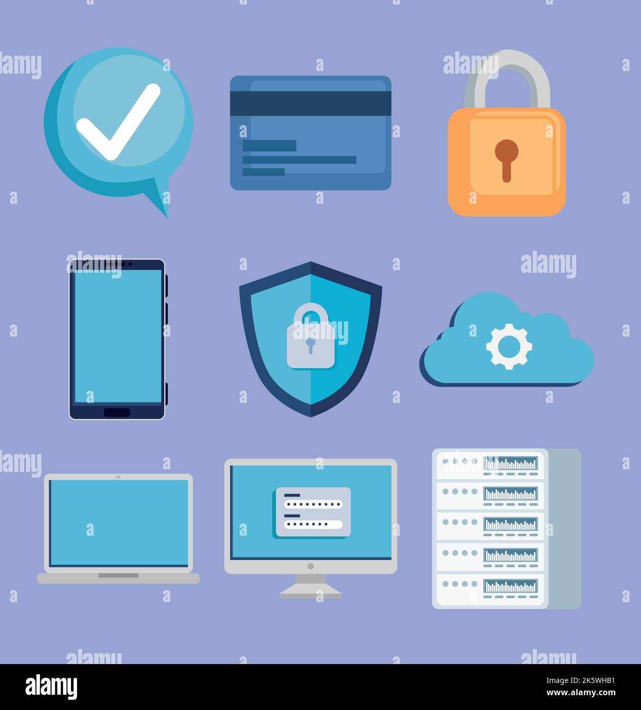 nine cyber security icons Stock Vector Image & Art - Alamy