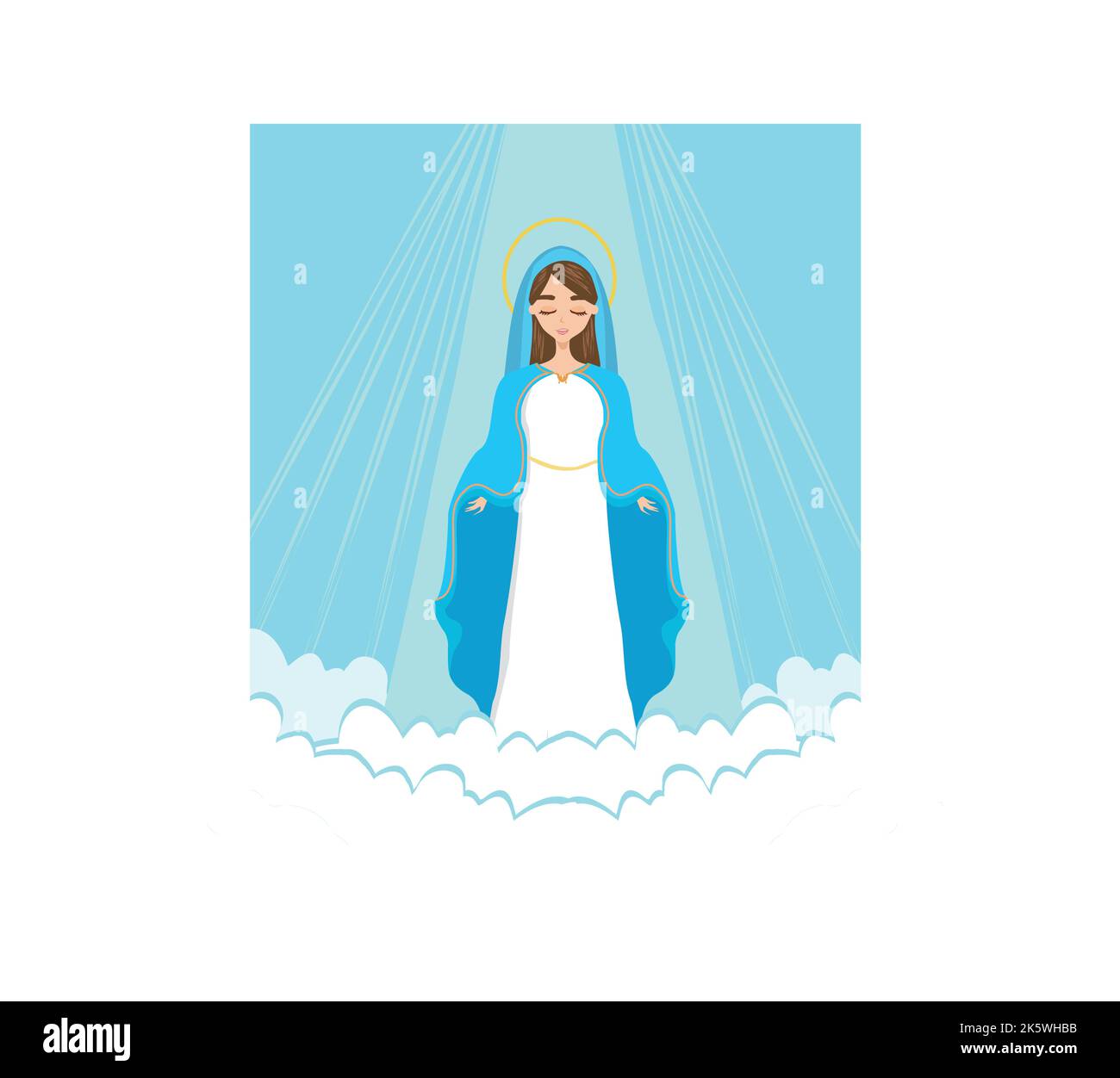 Holy Mary Religious Card illustration Stock Vector Image & Art - Alamy