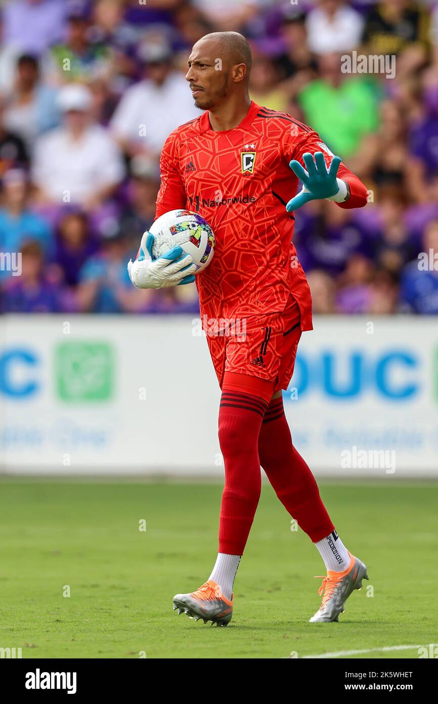 October 9, 2022: Columbus Crew goalkeeper ELOY ROOM (1) prepares to ...
