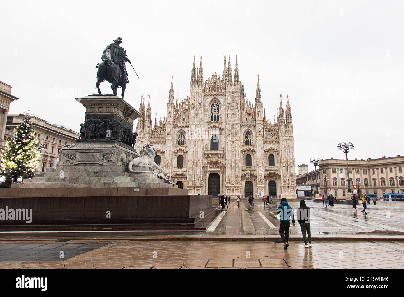 Milan, Italy - December 1, 2020: view of Duomo Cathedral and its main ...