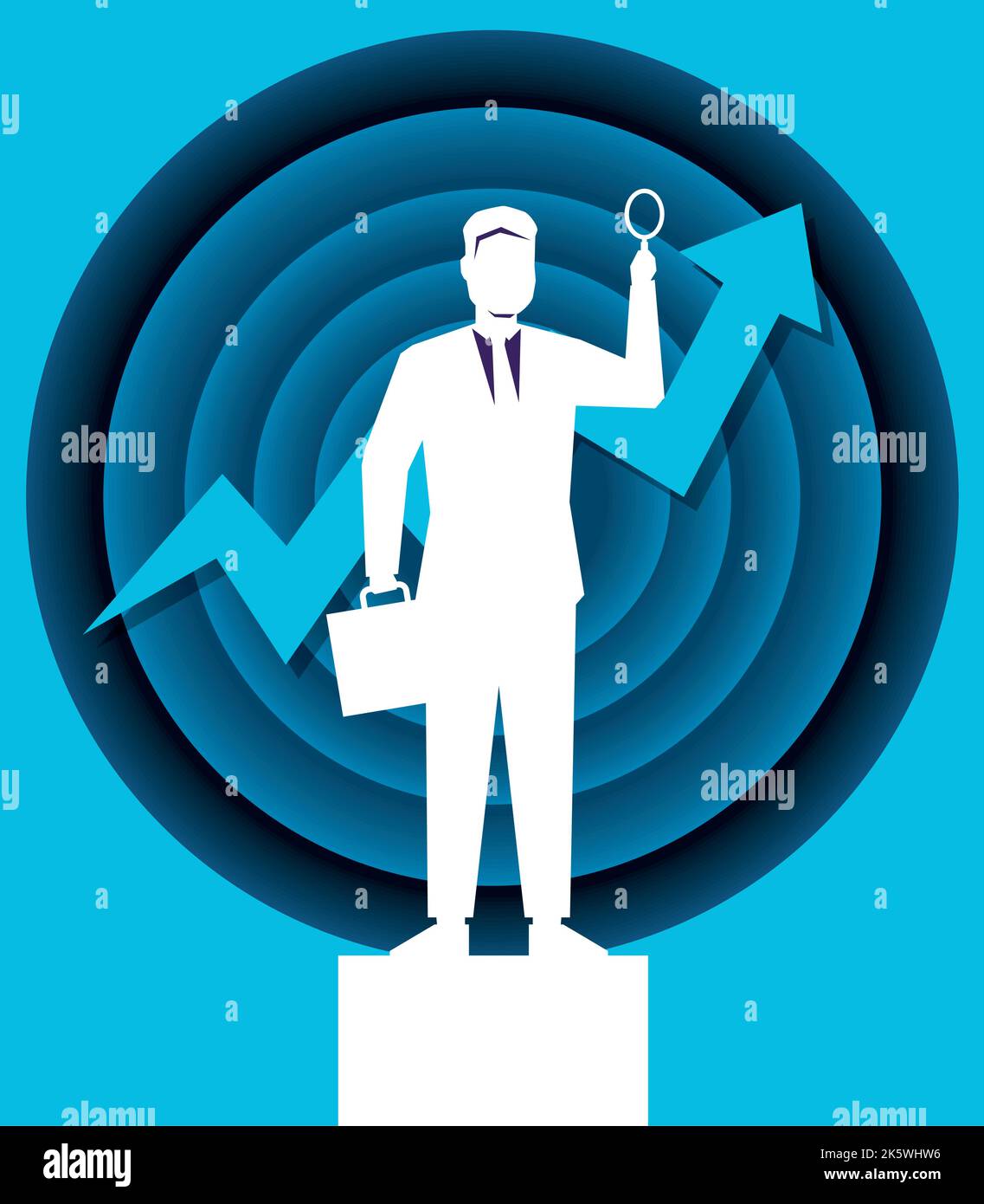 business man with magnifying glass Stock Vector Image & Art - Alamy