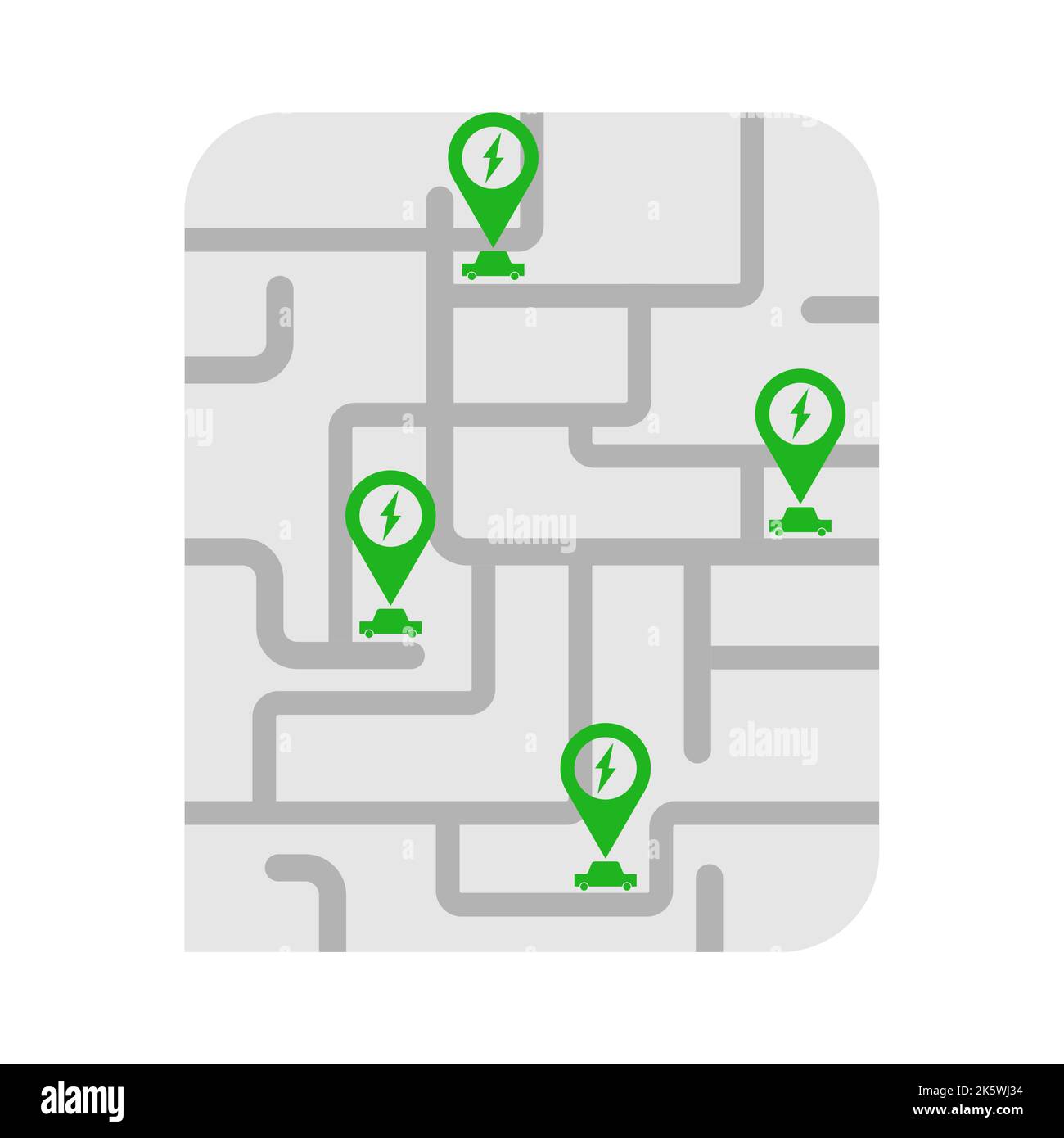 Map with electric filling stations. Vector illustration Stock Vector ...