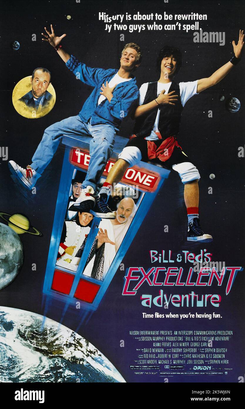 Bill & Ted's Excellent Adventure 1989 Movie Poster Alex Winter & Keanu ...