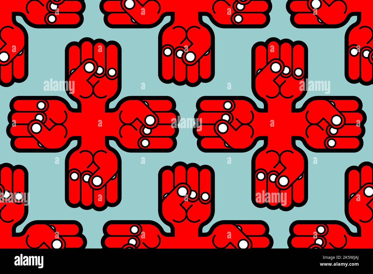 Fist Pattern seamless . Fists Background. Vector texture Stock Vector ...