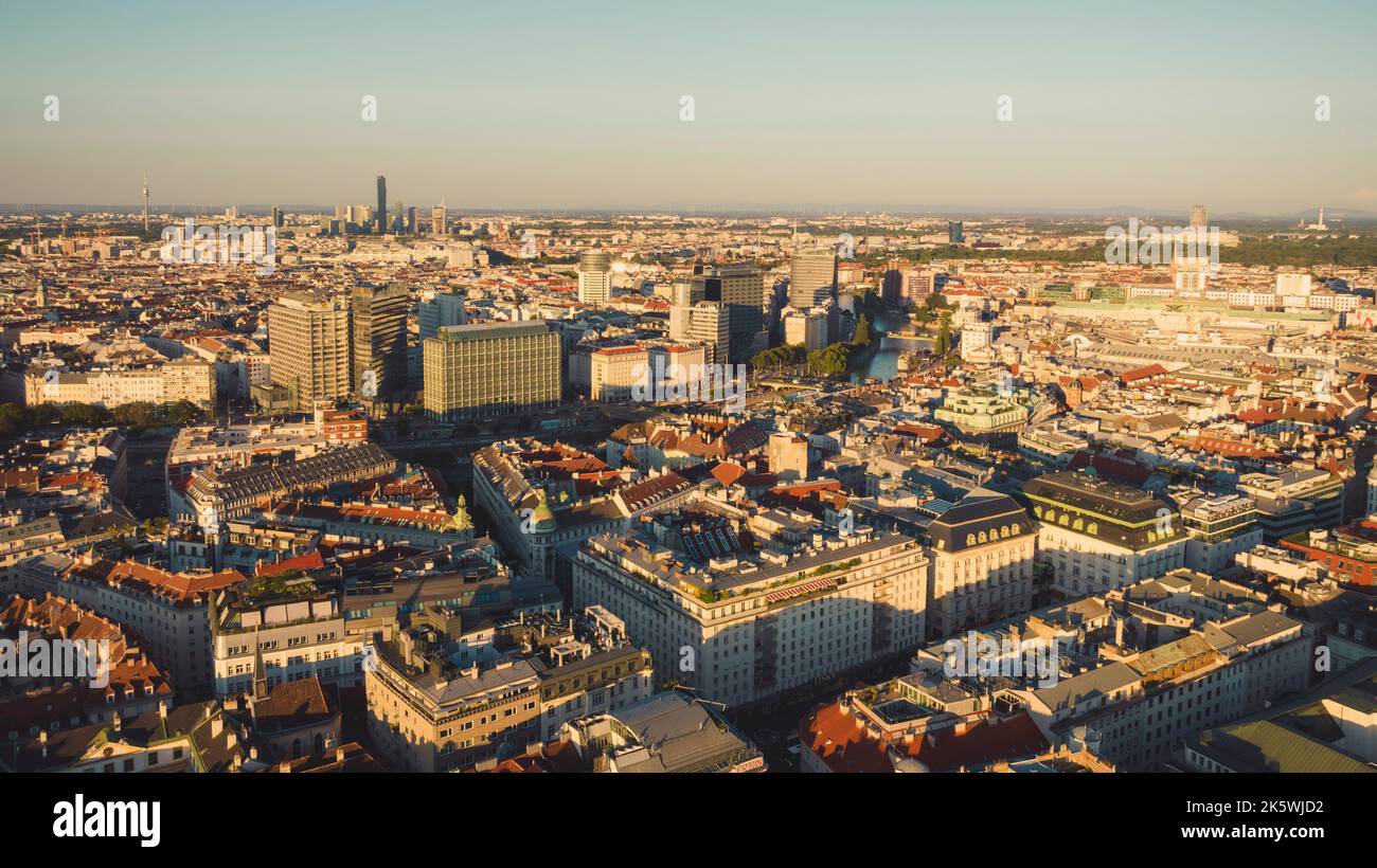 Aerial drone vienna city sky hi-res stock photography and images - Alamy