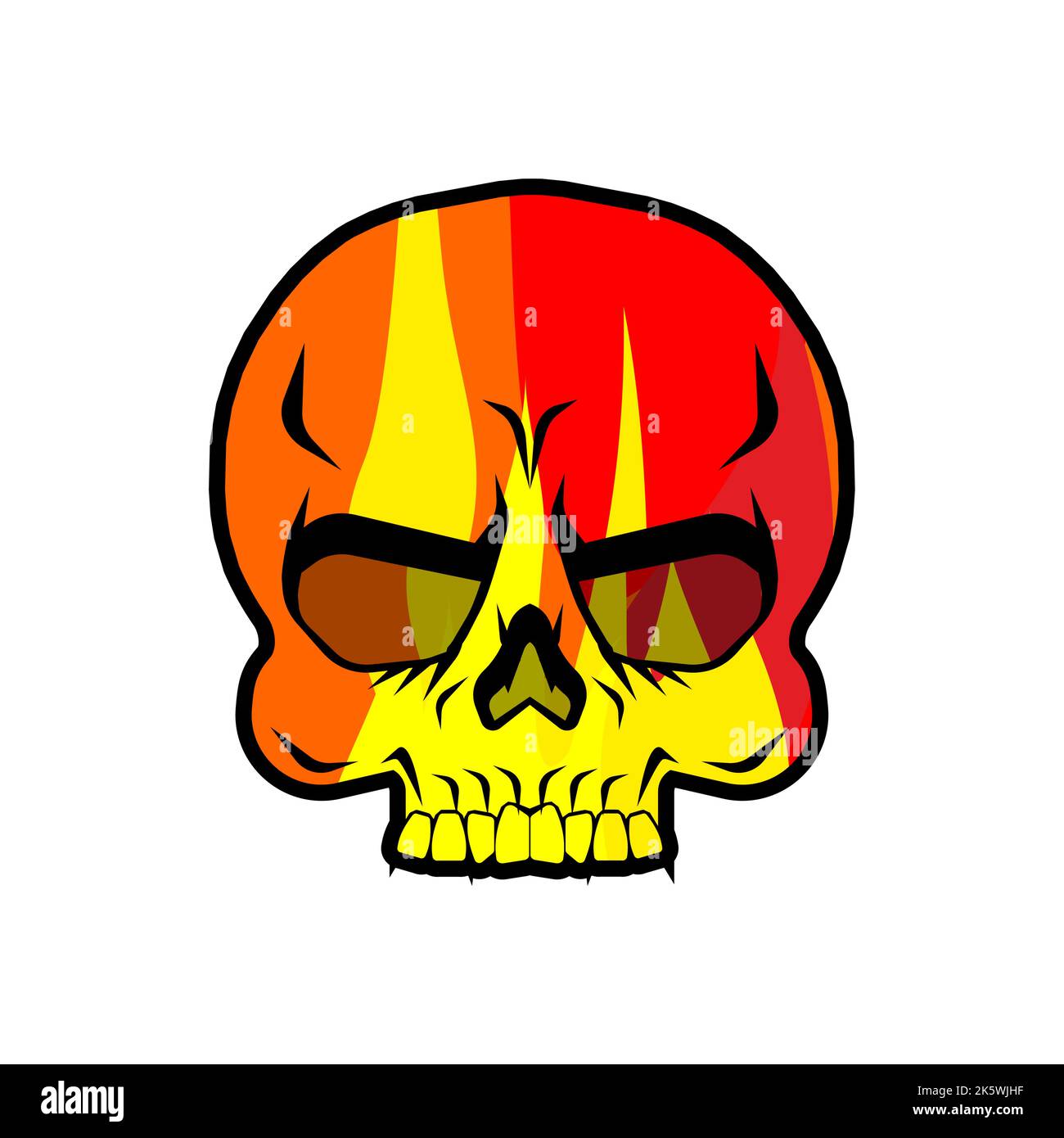 Fire Skull. Skeleton head on fire. Vector illustration Stock Vector Image & Art - Alamy
