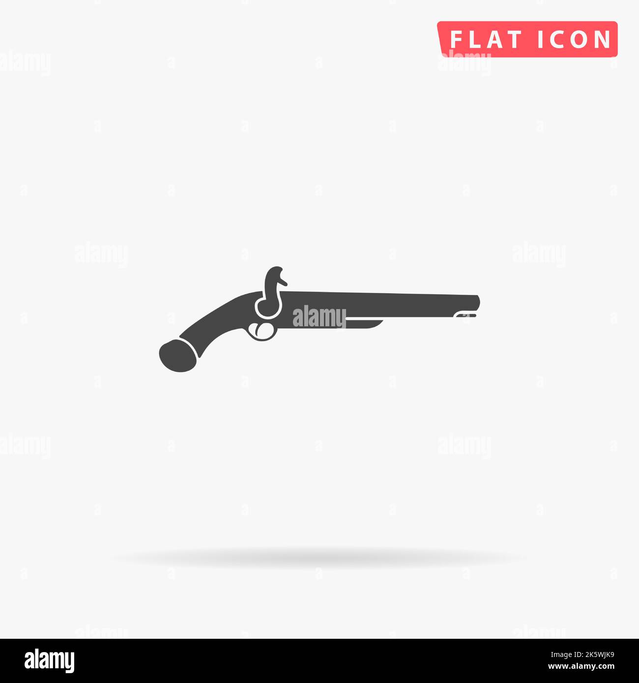 Musket flat vector icon. Hand drawn style design illustrations Stock ...