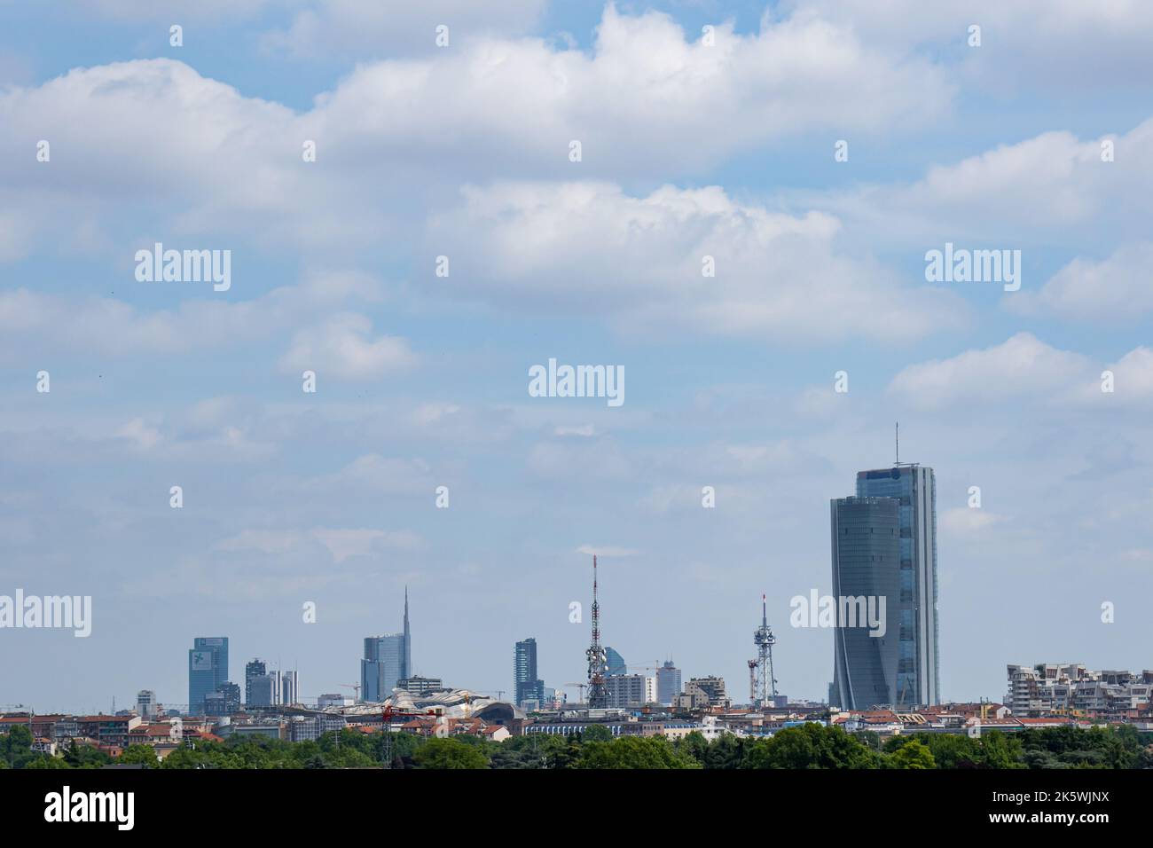 Famous Milan Skyline with skyscaprers of Tre Torri complex, in City ...