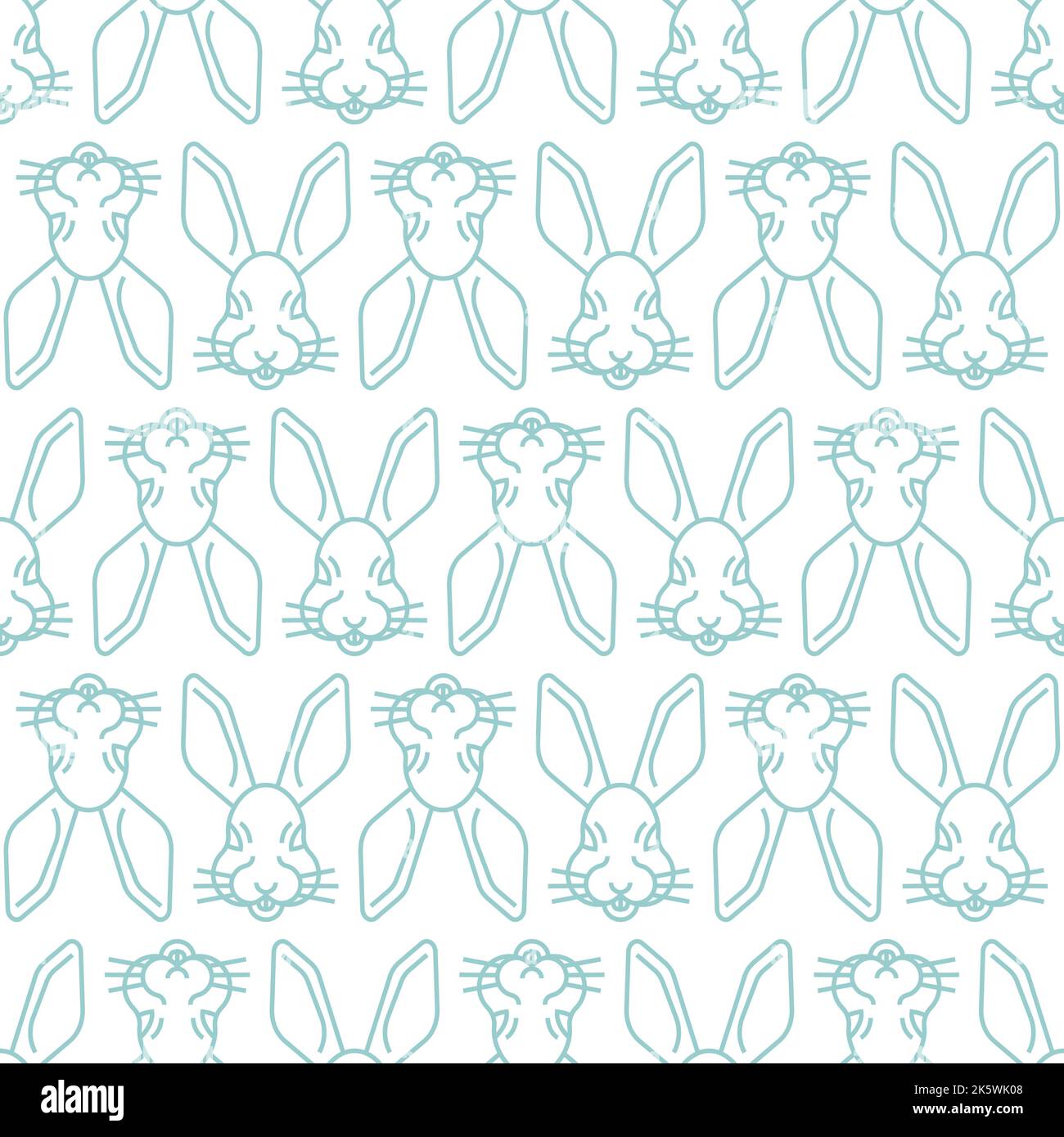 Pixel Art Hare Face Pattern Seamless 8 Bitrabbit Muzzle Background